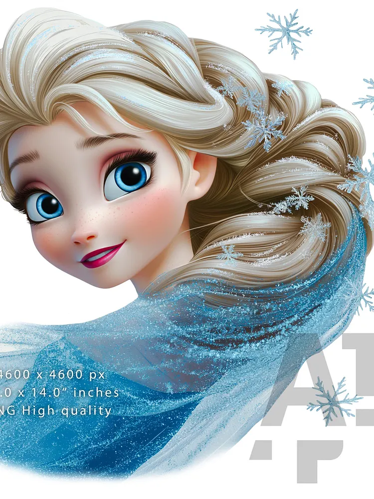 Frozen Elsa Princess, Kawaii Cartoon Image, Digital design Clipart PNG ...