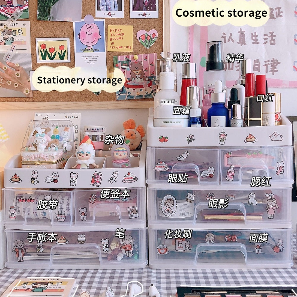 Korea Ins Desktop Storage Box Drawer Cosmetic Box Stationery Office ...