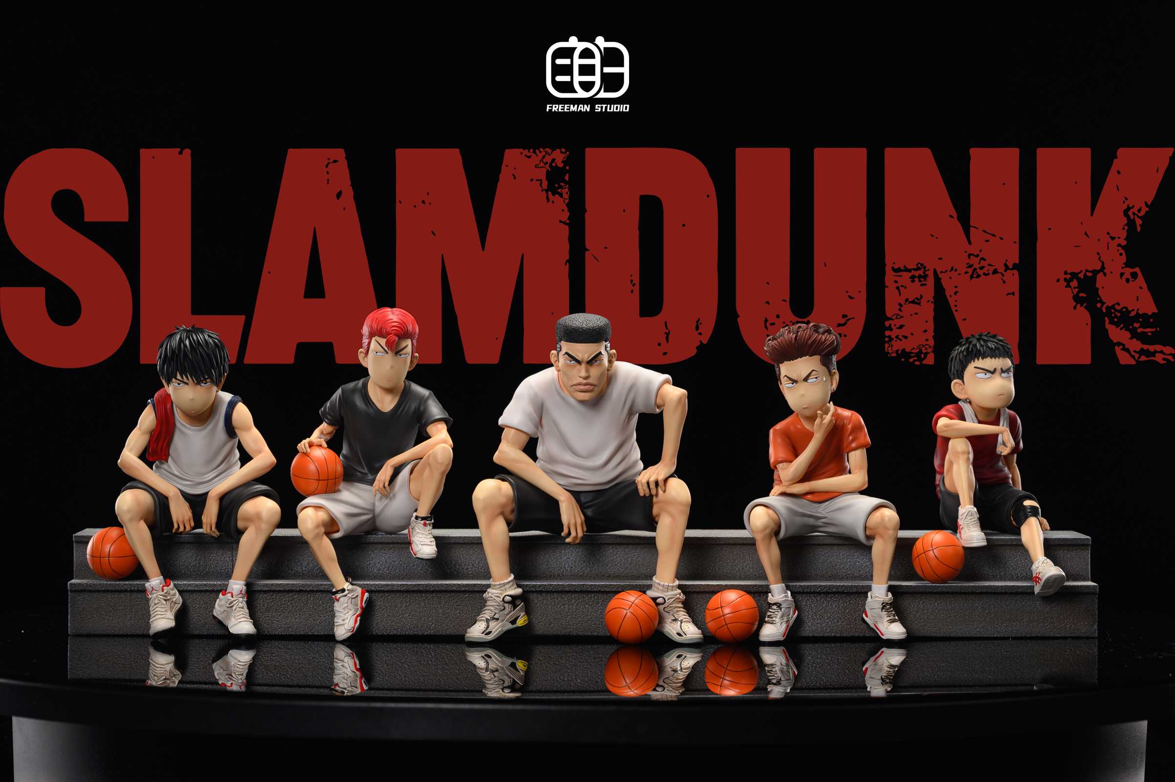 Sitting Series Shohoku Team - SLAM DUNK Statue - Freeman Studio