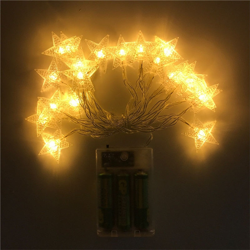 10/20/40/50 LED Star Light String Twinkle Garlands Battery Powered ...