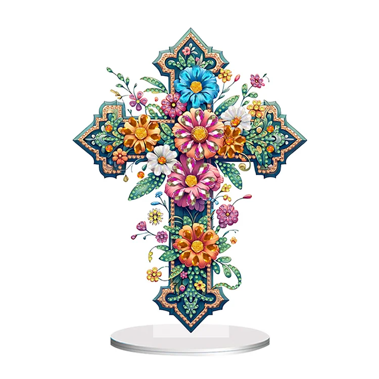 Acrylic Special Shape Cross Diamond Painting Desktop Decors Bedroom ...