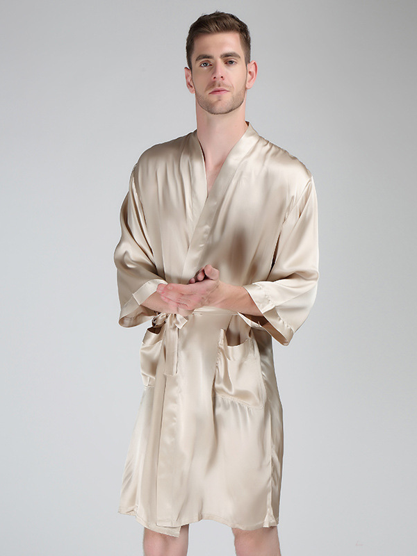 Realsilklife | 22 Momme Silk Robe For Men Luxury Glorious Style