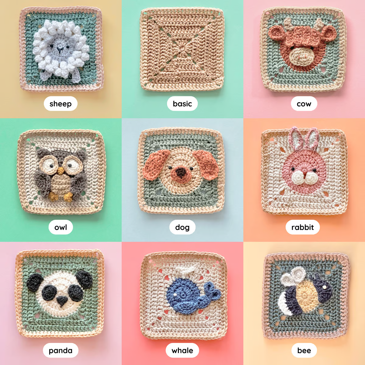 All Granny Squares 9-Piece Knitting Pattern Kit - with video