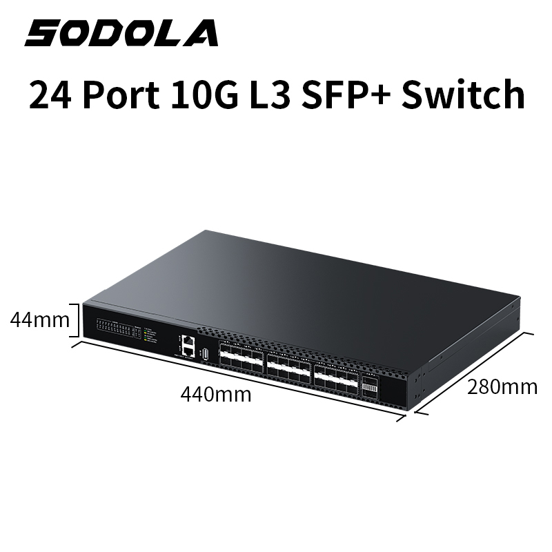 SODOLA 24 Ports 10G L3 Switch 24*10GE SFP+ 2*100G QSFP28 Layer 3 Switch ...