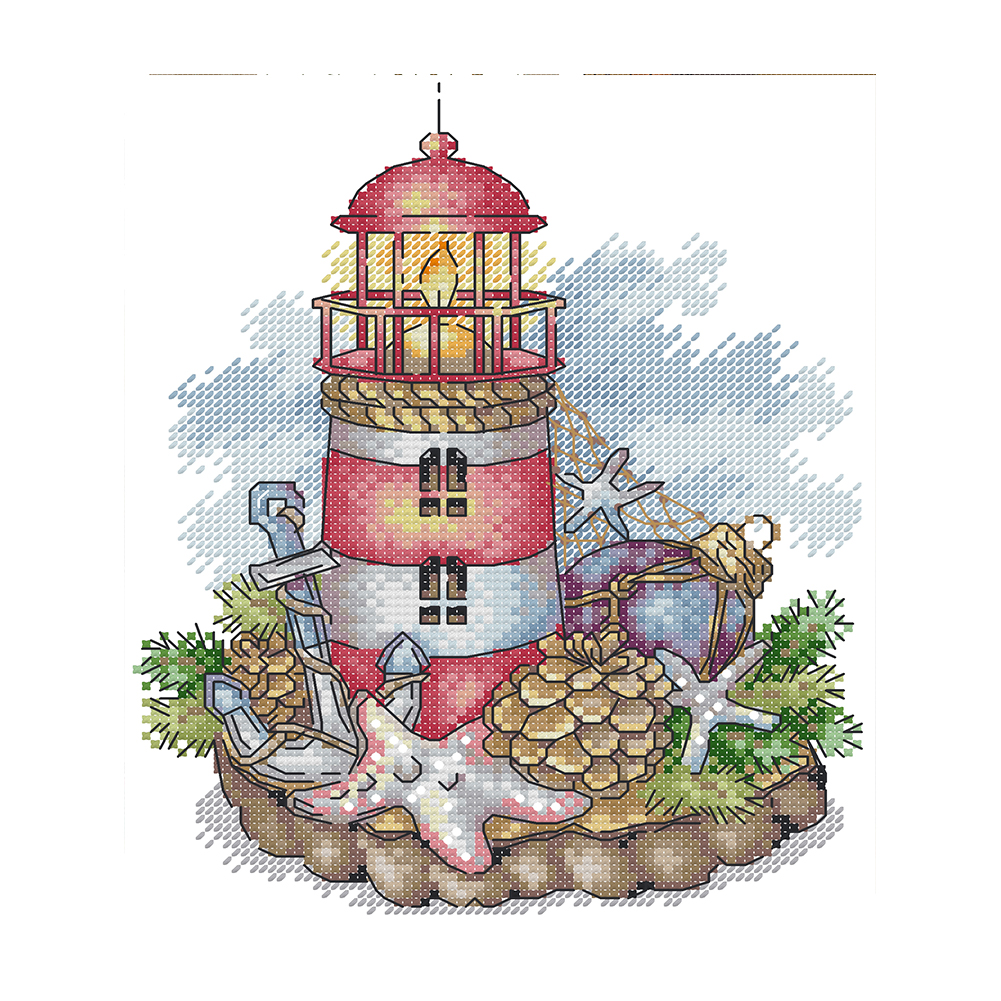 14CT Partial Stamped/Counted Cross Stitch - Lighthouse (20*26CM)