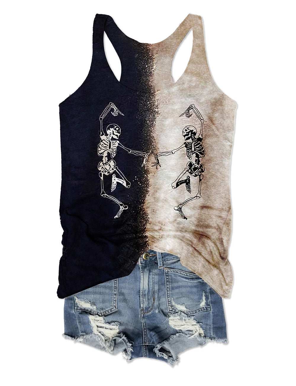 Dance Skull Halloween Funny Tank