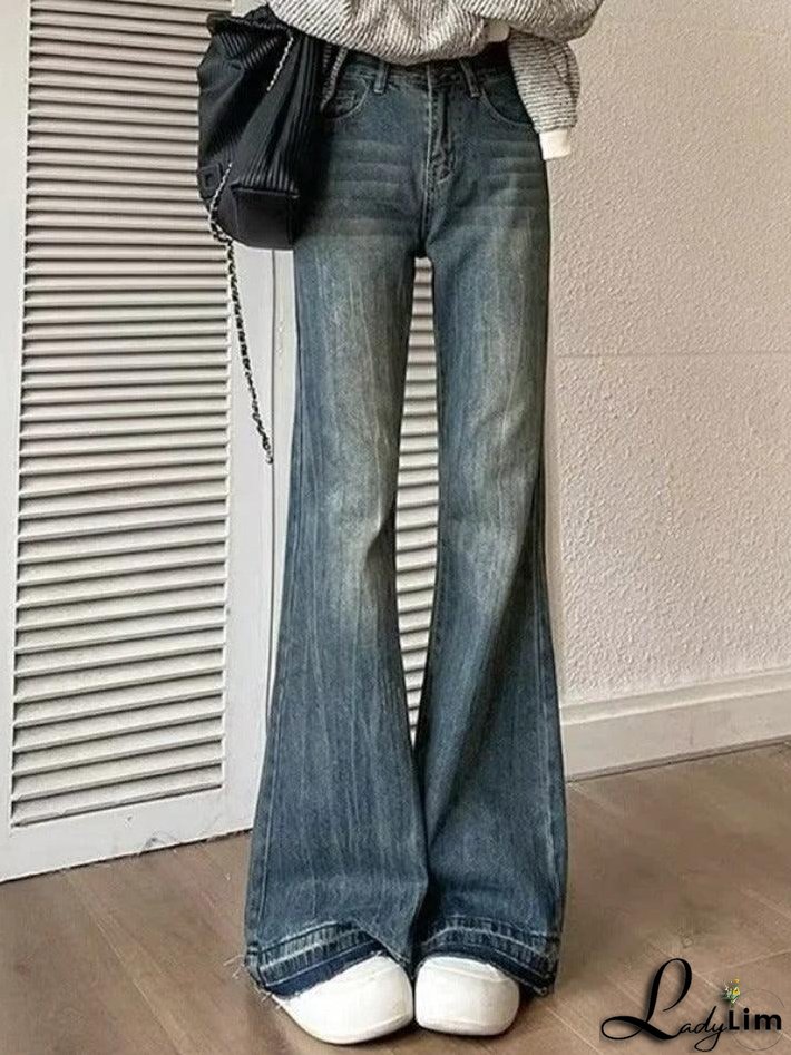 Vintage High Rise Flare Jeans - Ladylim