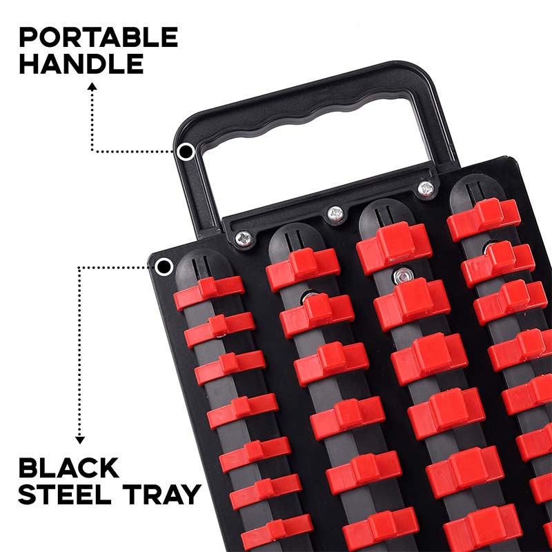 SAKER 80-Piece Portable Socket Organizer Tray, 2 Pcs Set