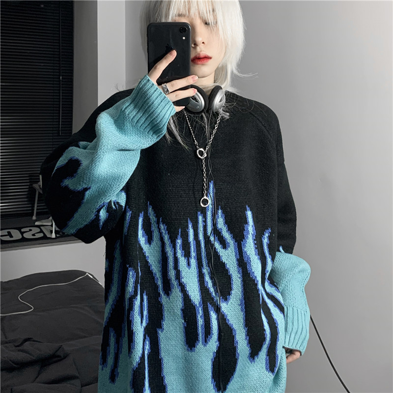 FLAME OVERSIZED KNIT SWEATER