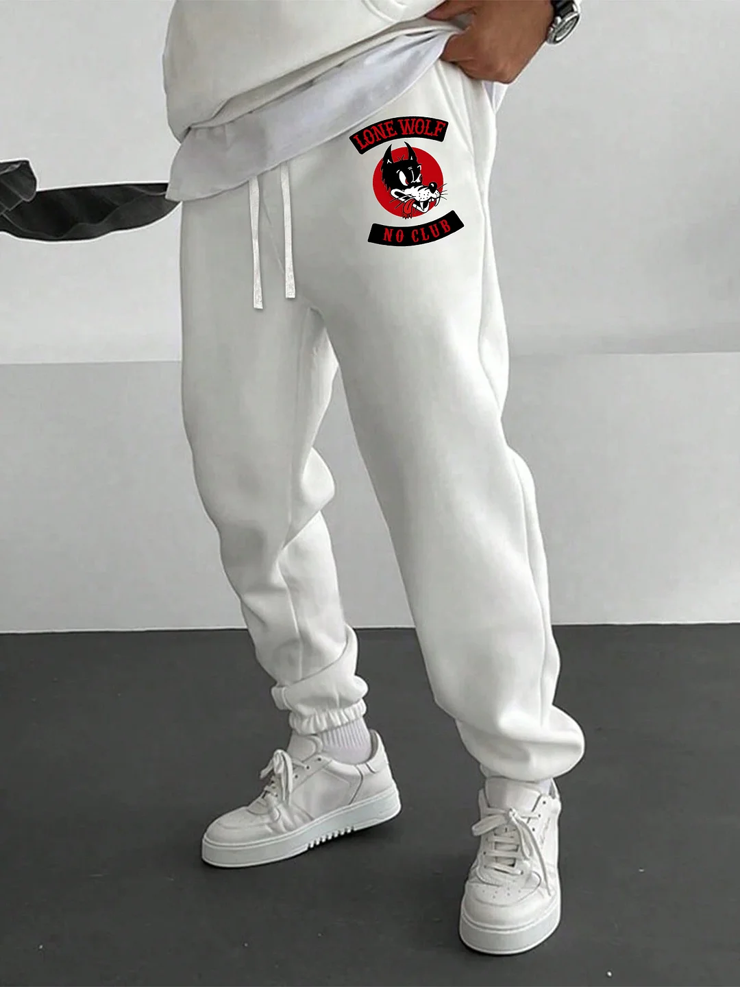 LONE WOLF NO CLUB Big Wolf Print Men's Sweatpants