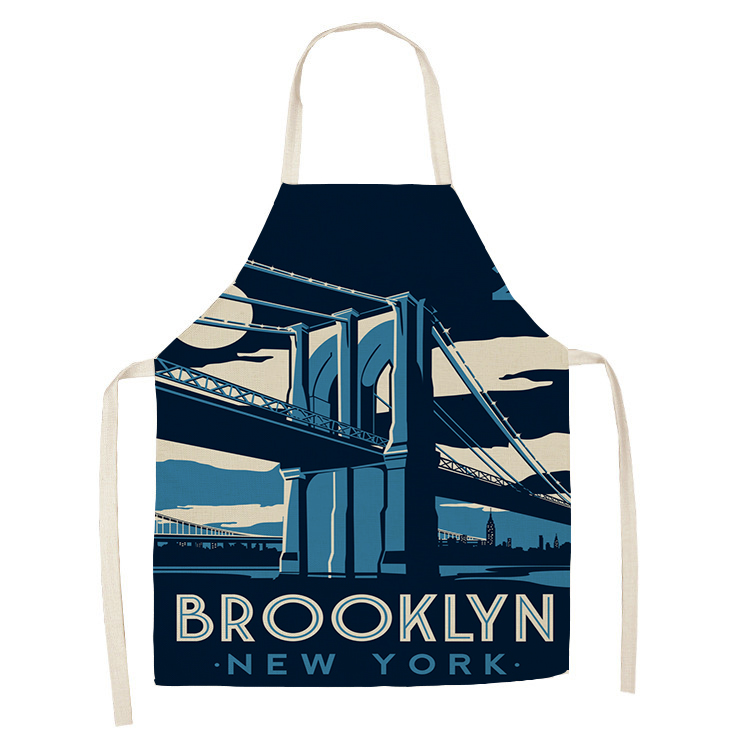 Linen Kitchen Apron - Bridge