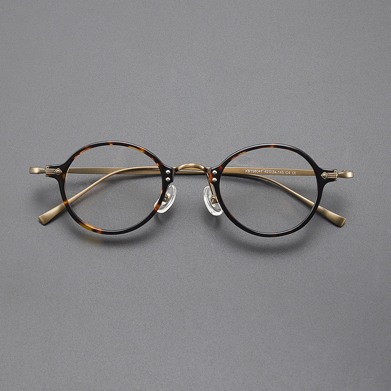 Ultralight vintage titanium acetate small glasses frame vintage round ...