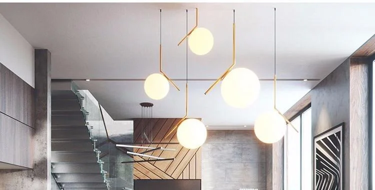 Modern Glass Ball Pendant Lights For Dining Room Indoor Home Kitchen ...