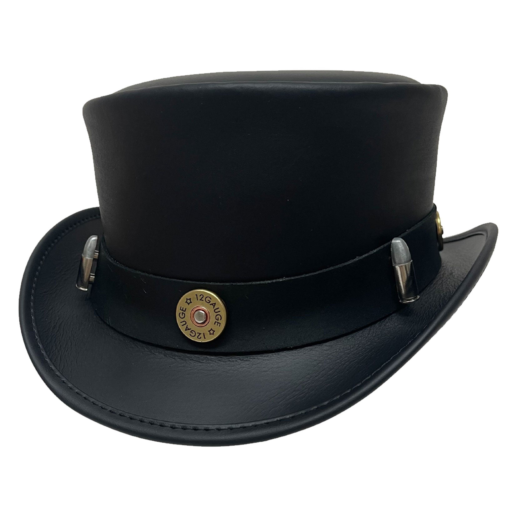 Marlow - Leather Top Hat - Bullet Hat Band