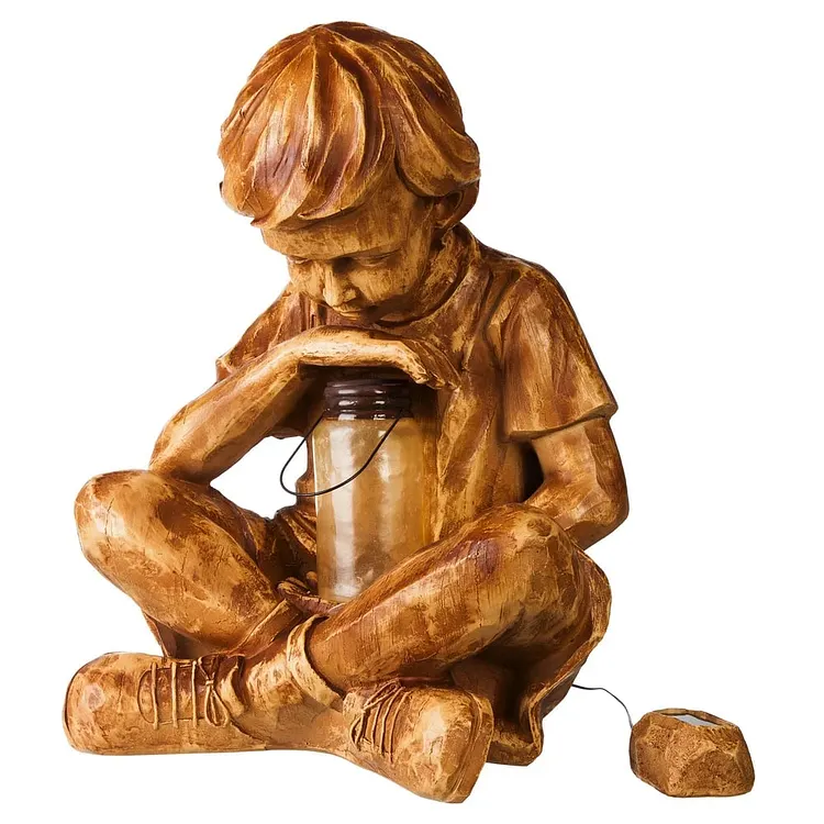 Last Day 69% OFF - A Boy With Solar Firefly Garden Statue