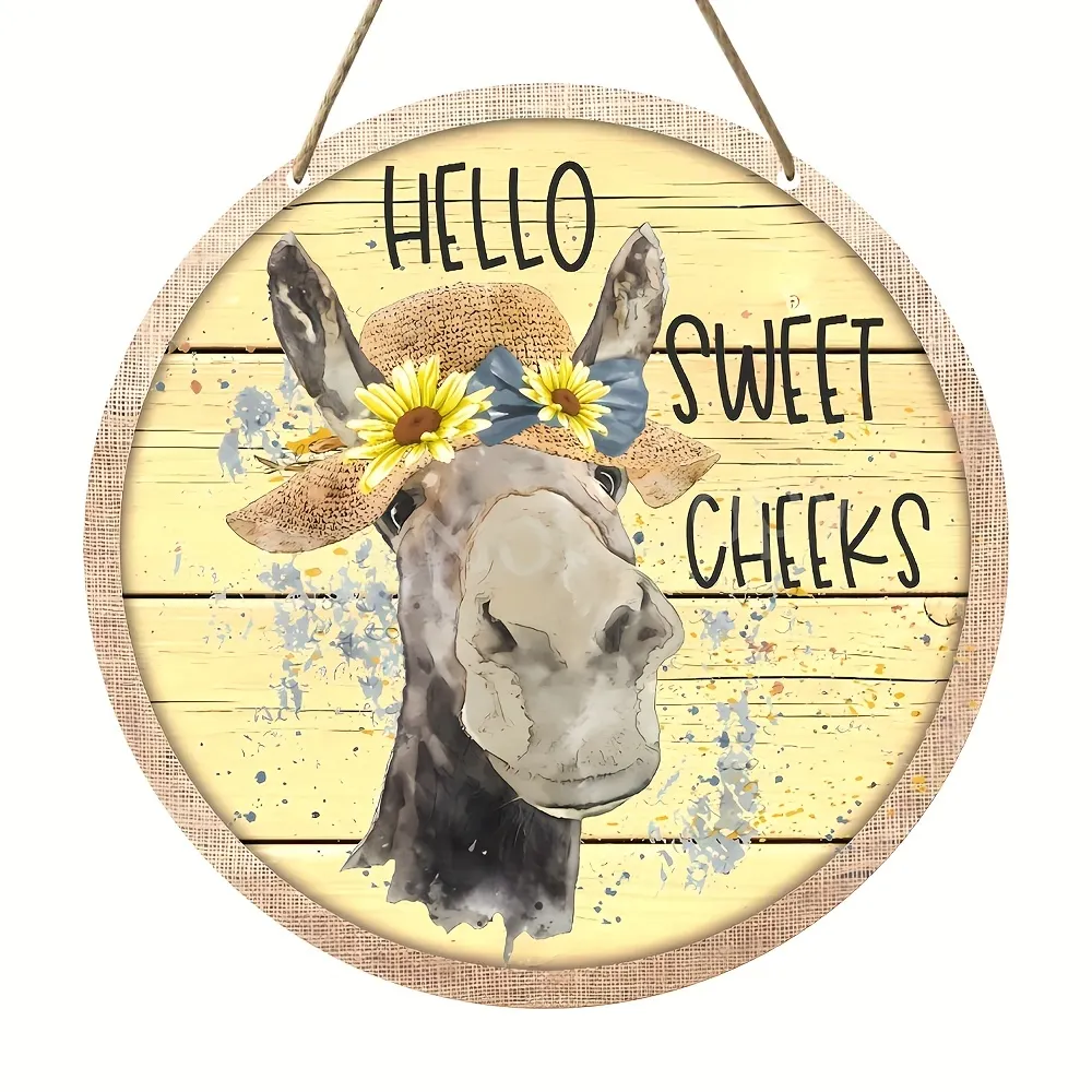 Farmhouse Donkey Sunflower - Round Wooden Signs(12*12Inch)