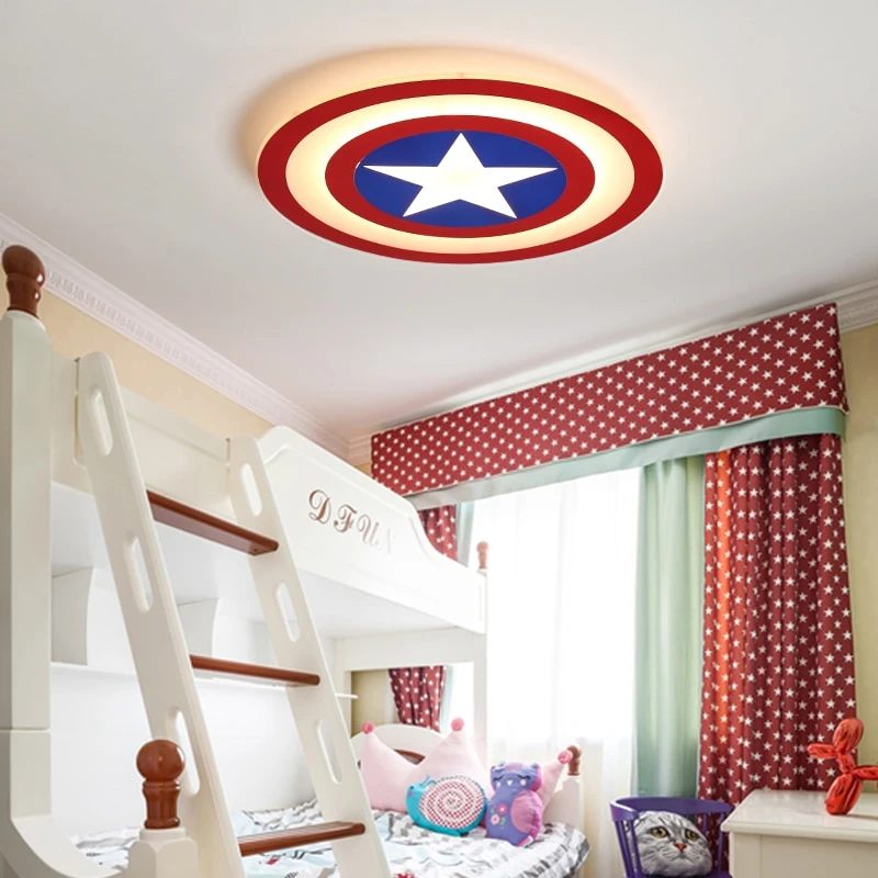 Kids LED Ceiling Lights Captain America With Remote Control For Bedoom ...