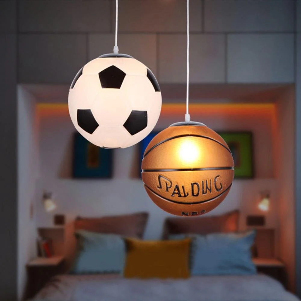 Modern Football Basketball Globe Glass Ball Pendant Lights Led Sport ...