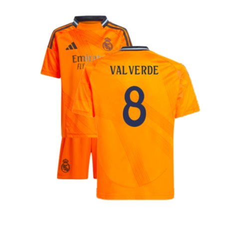 Real Madrid Federico Valverde 8 Away Shirt Kids Mini Kit 2024-2025