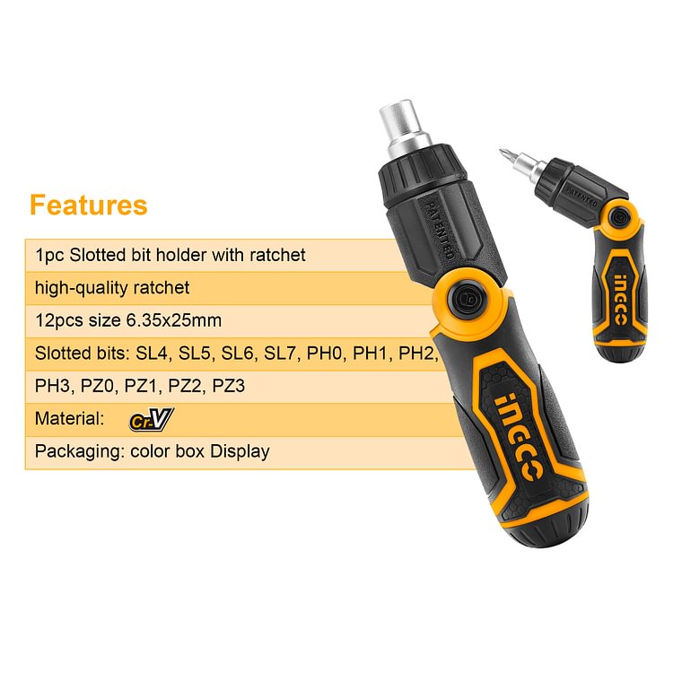 INGCO™️ 13 IN 1 Ratchet Screwdriver Set