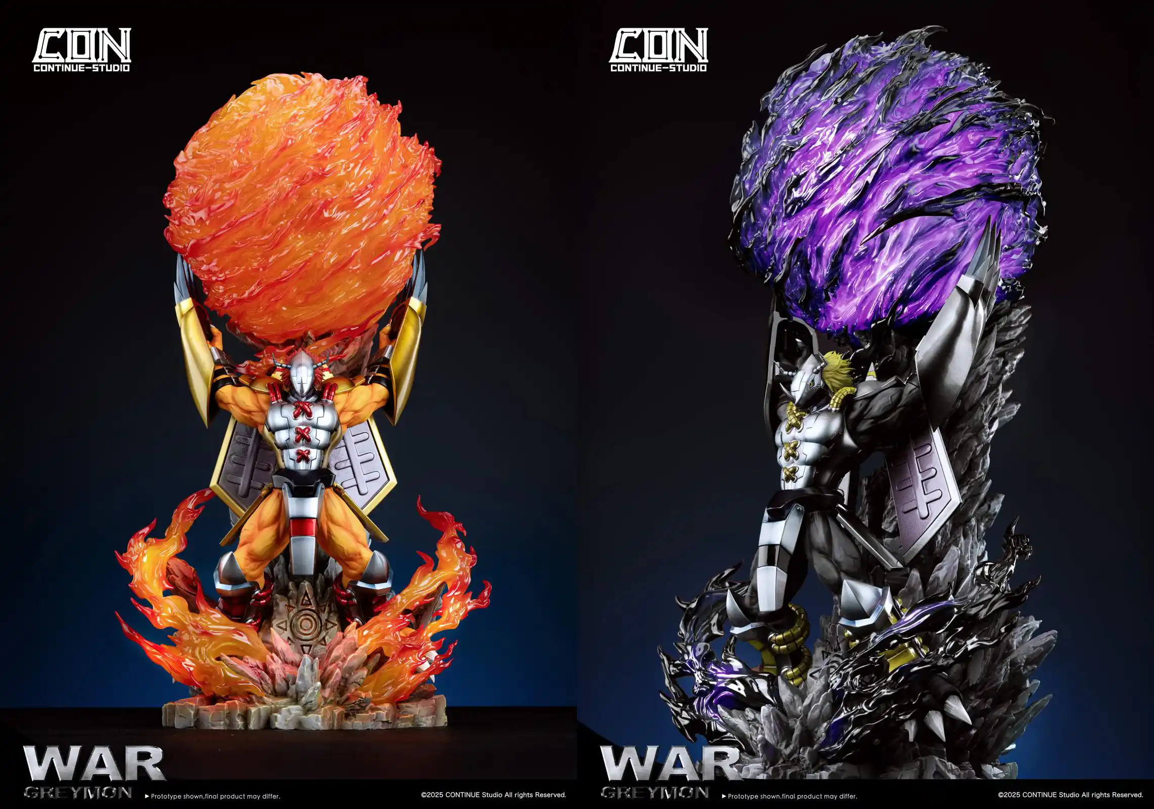 Gaia Force WarGreymon with LED - Digimon Resin Statue - CONTINUE Studio