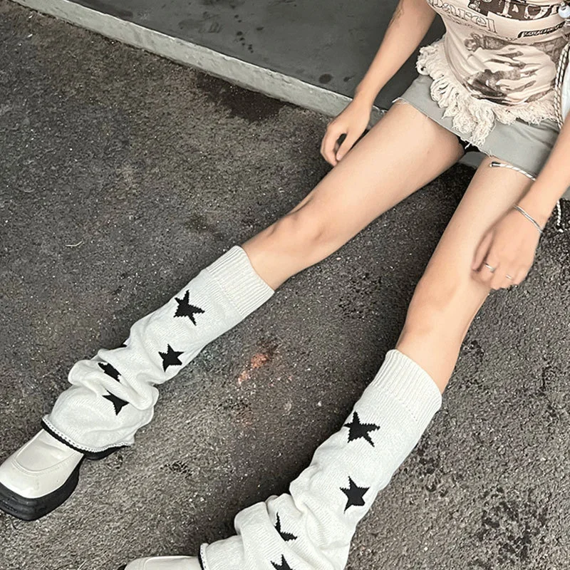DOUBLE SIDED STAR FLARED LEG WARMERS