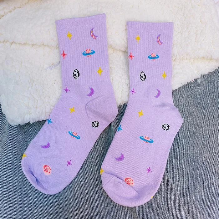 Moon Planet Socks