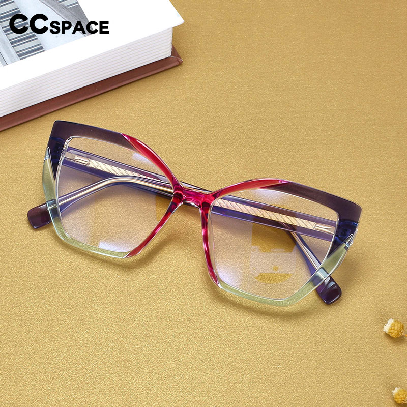 54585 Ladies Anti-Blu-Ray Optical Frame Cat Eye Square Large Frame Eye ...
