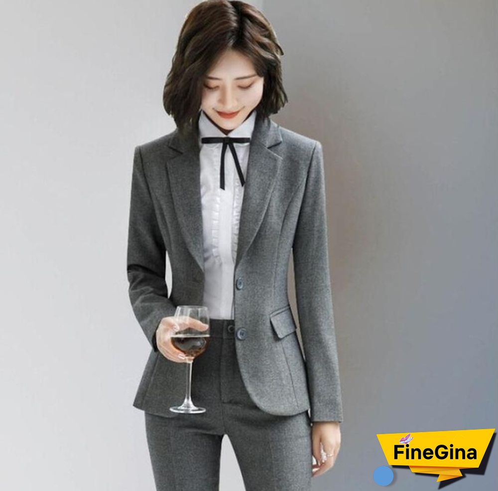 FineGina New Fashion 2 Piece Set Women Pant Suits Slim Work Wear Office ...