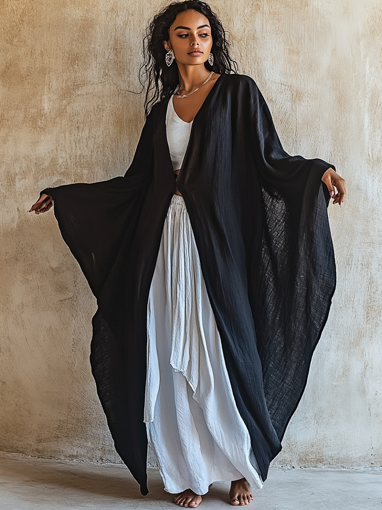 Black Linen Robe