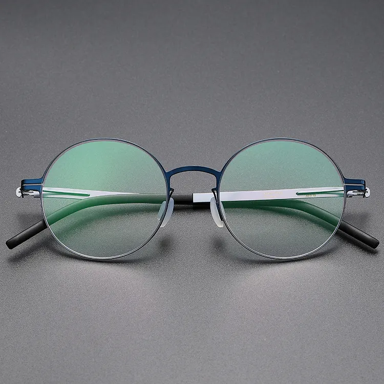 Round Screwless Glasses Frames Men Women Germany Ultra-light Optical ...