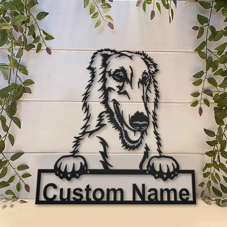 Personalized Borzoi Dog Metal Sign Art