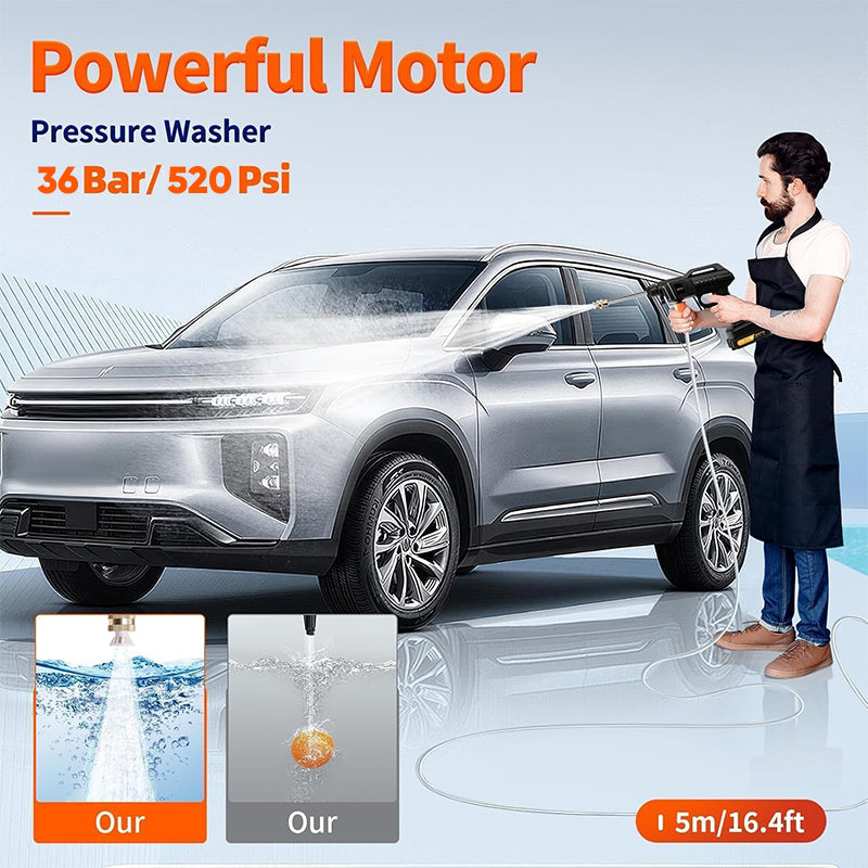 SAKER® Portable Cordless Pressure Washer with 6-in-1 Adjustable Nozzle