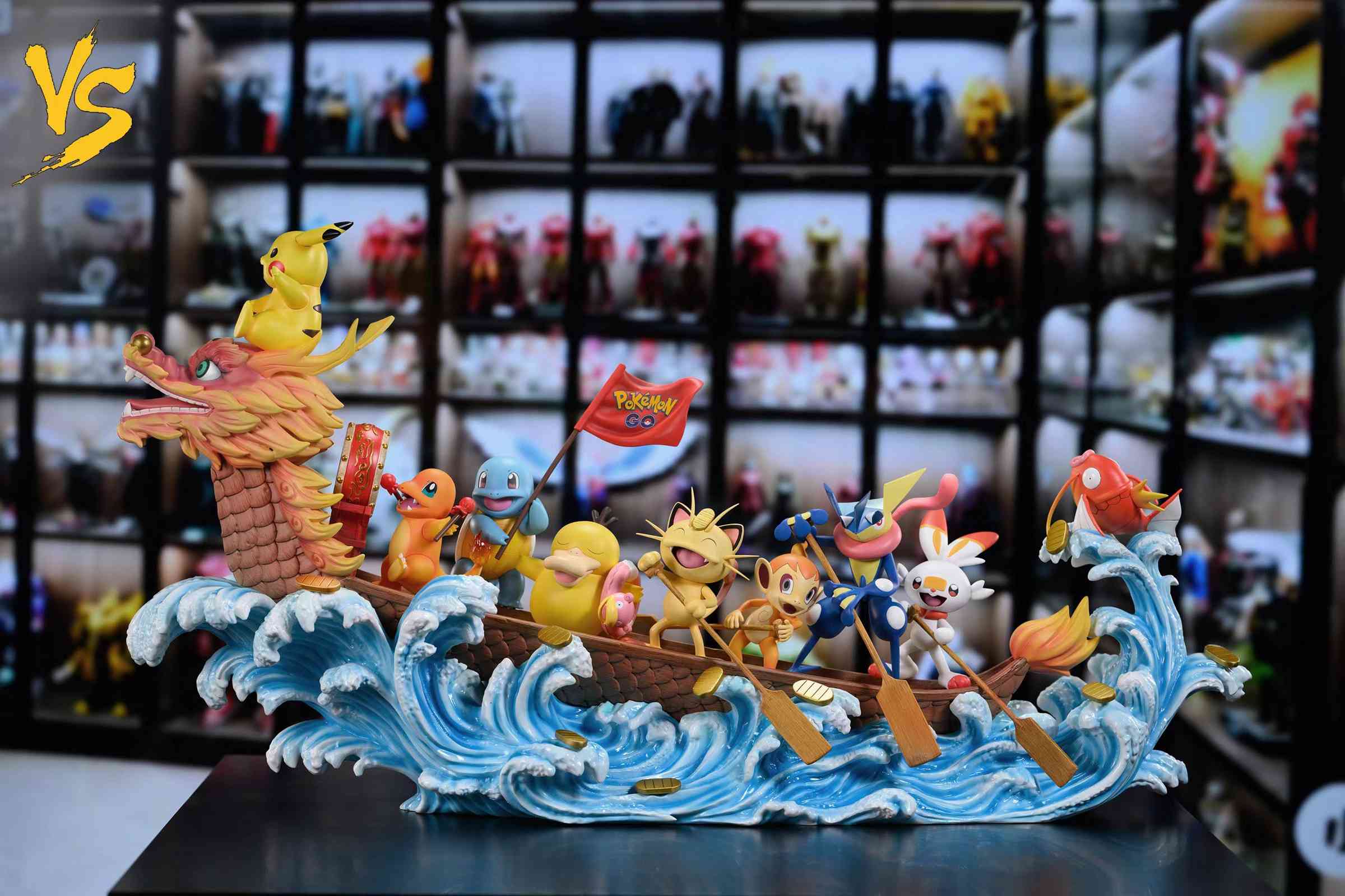 Pokemon Paddling Dragon Boat - Pokemon Resin Statue - VS Studios