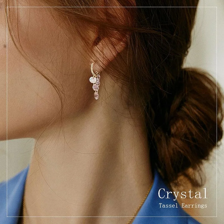 Back to school season promotion Crystal tassel earrings