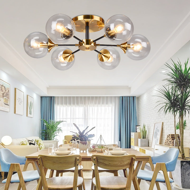 Nordic magic bean glass living room ceiling lamp creative small bedroom ...