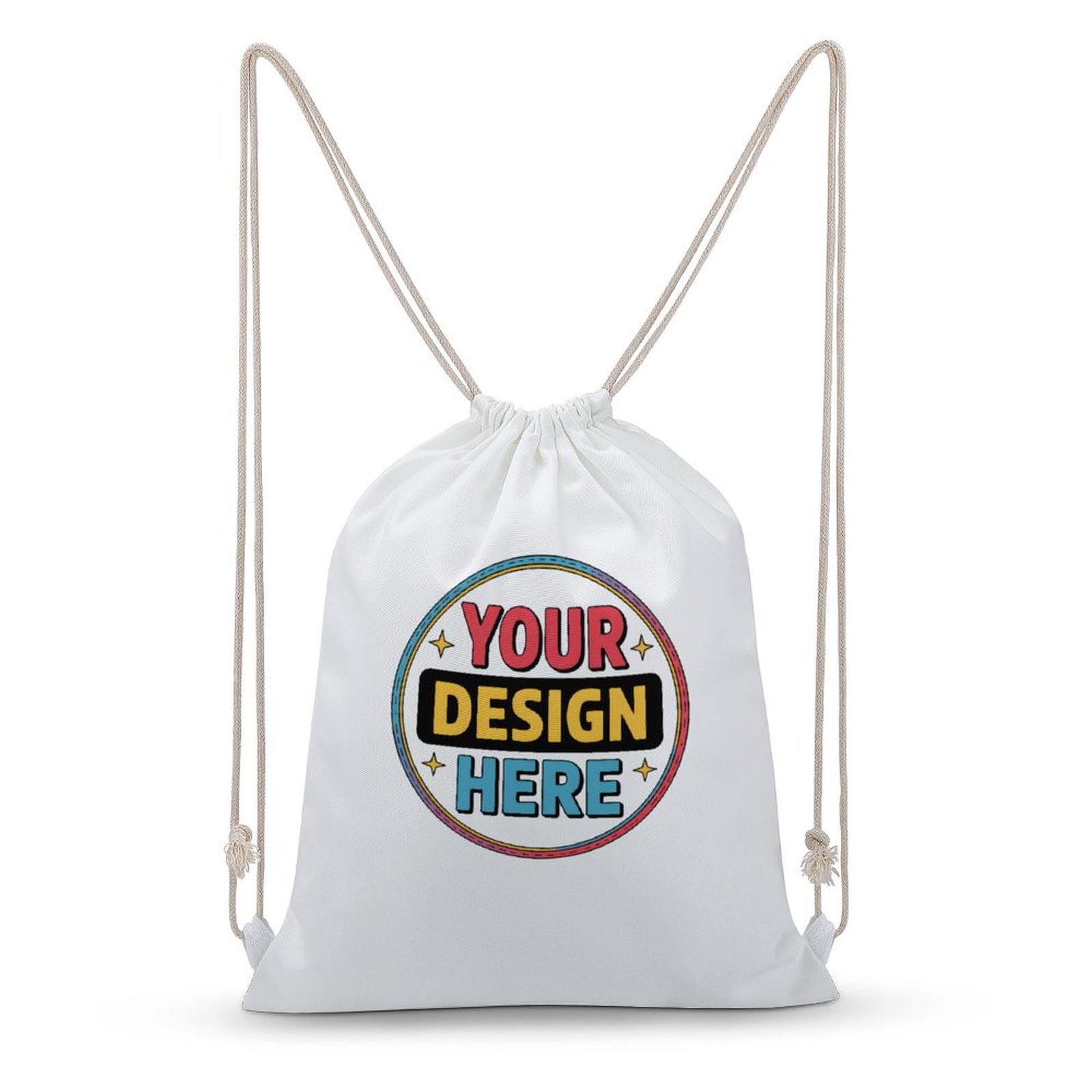 Customizable Canvas Drawstring Backpack Gym Travel Bag