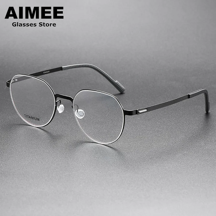 German Brand Round Titanium Screwless Glasses Frame Men Women ...