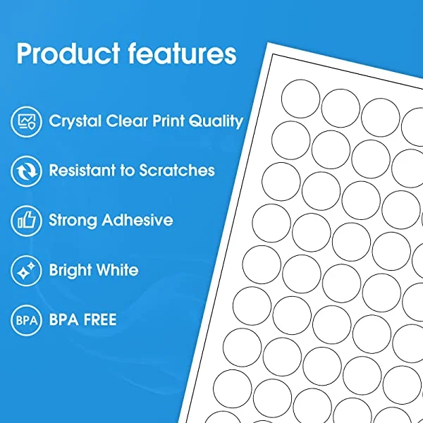 MaxGear 1 Round Sticker Labels Template 6450 For Inkjet Or Laser