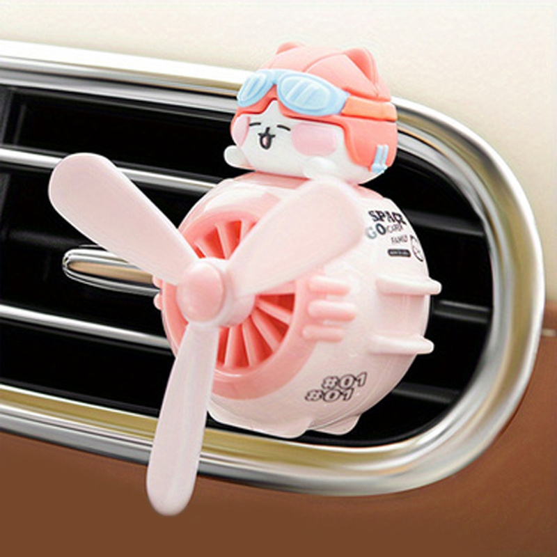 Cute Pilot Duck Car Air Freshener, Car Diffuser Rotating Propeller ...