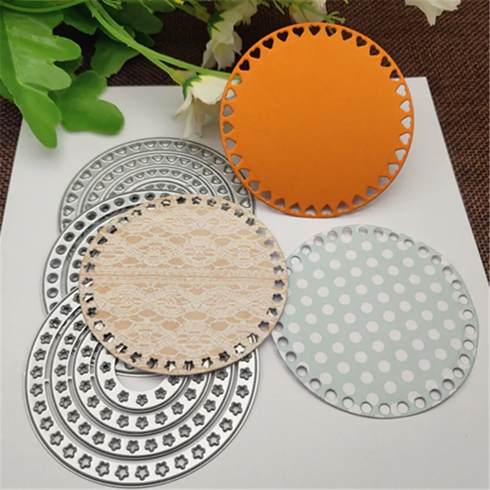 Athvotar Round metal cutting dies cut die mold Christmas flower leaves ...