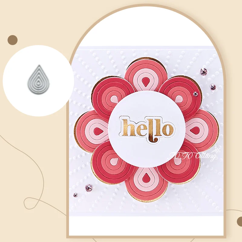 Nigikala Droplets Flower Cutting Dies Scrapbook Album Cover Greeting ...