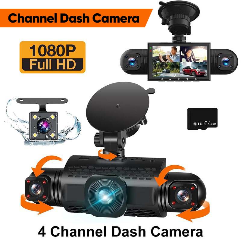 SAKER® 4 Channel FHD Dash Cam
