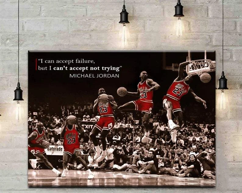 Michael Jordan Famous Basketball Legends High Quality Canvas Painting Art