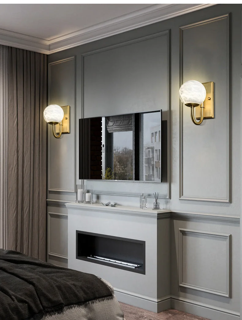 Postmodern all-copper natural cloudstone living room background wall ...