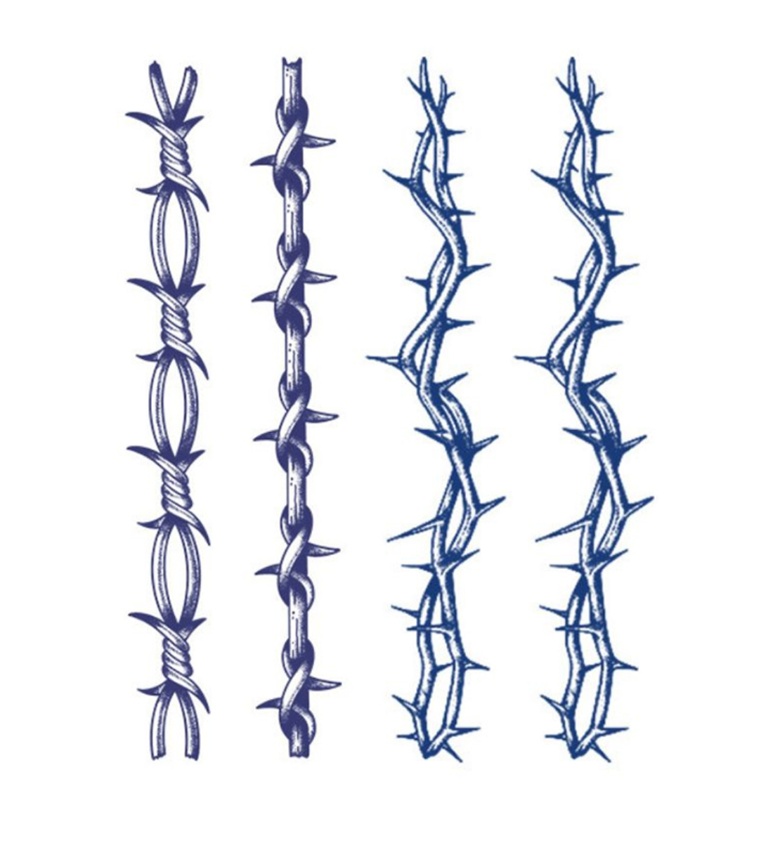 2 Sheets Barbed Wire Semi-permanent Tattoos for Neck Wrist Arm