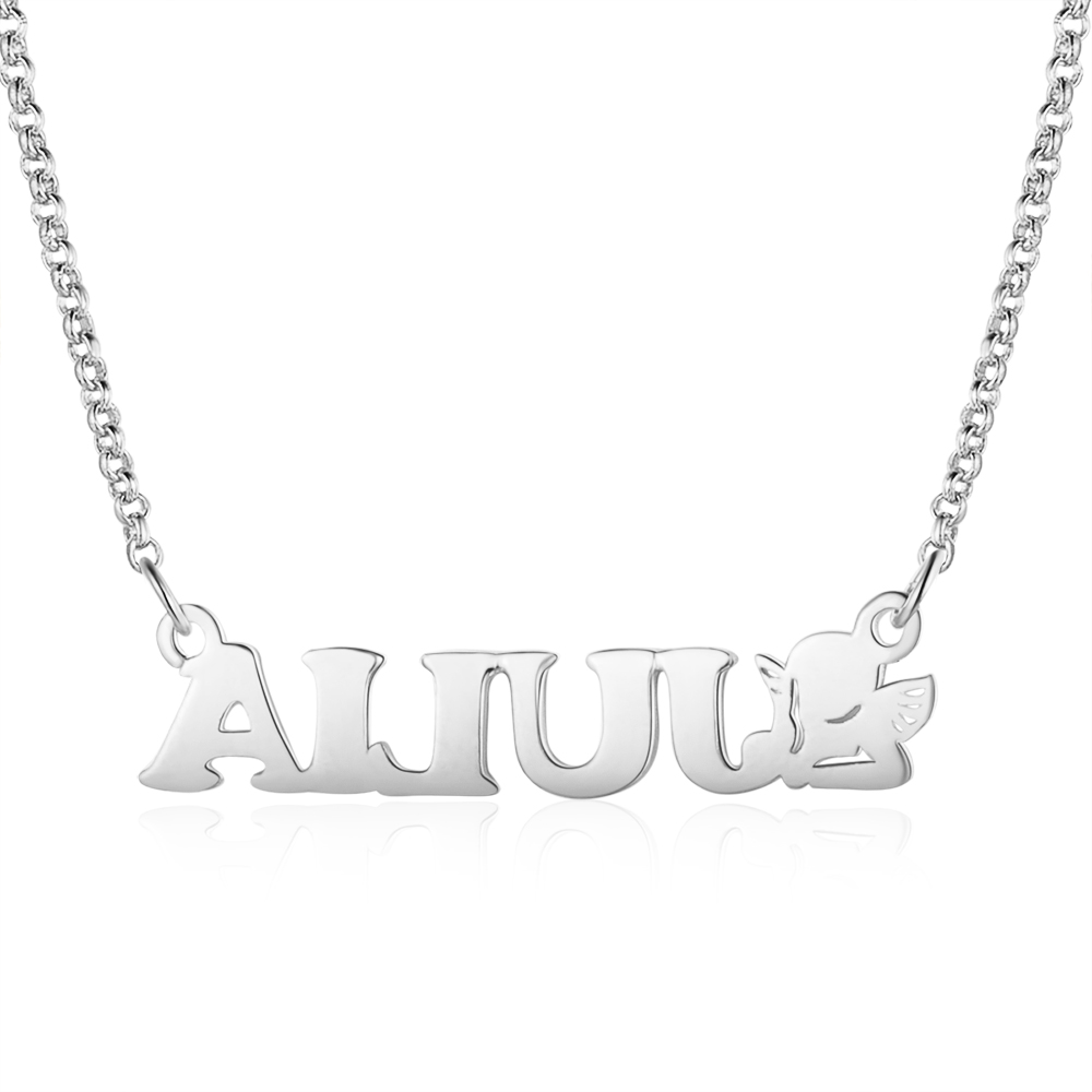 Personalized Angel Name Necklace Custom Name Cute Necklace For Kids Personalized Angel Name Necklace Custom Name Cute Necklace For Kids