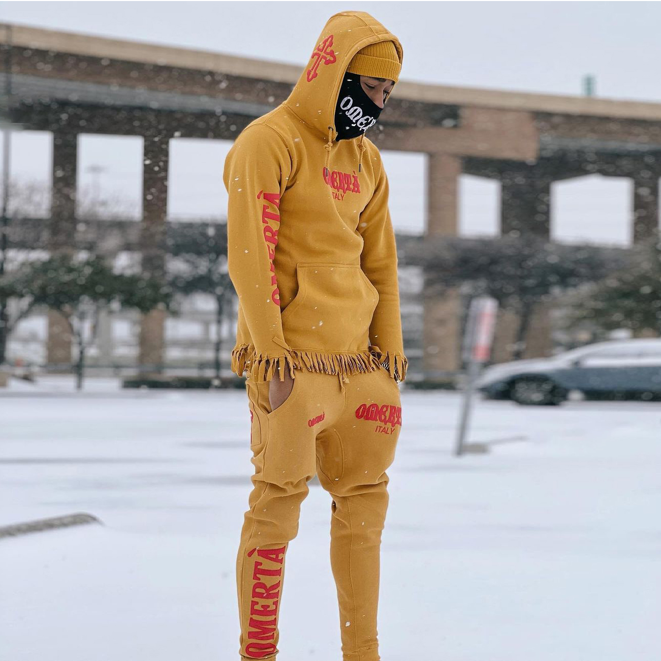 Street hip-hop fringe fringe ginger suit