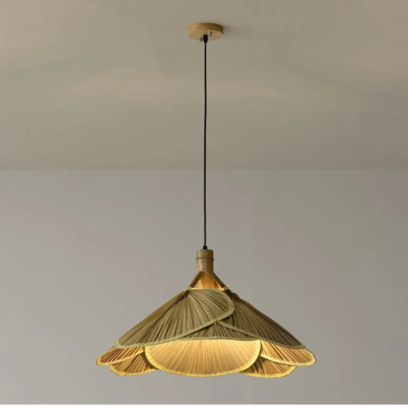 Arturest Bamboo Leaves Fan Pendant Lights Lampshade For Dining Room