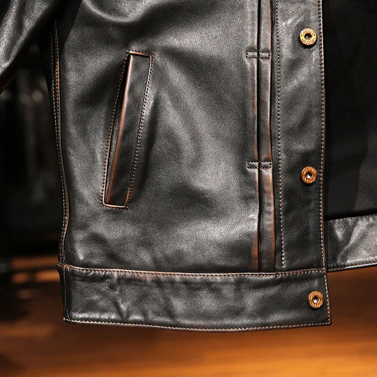 Men's Vintage Casual Horsehide Leather Jacket